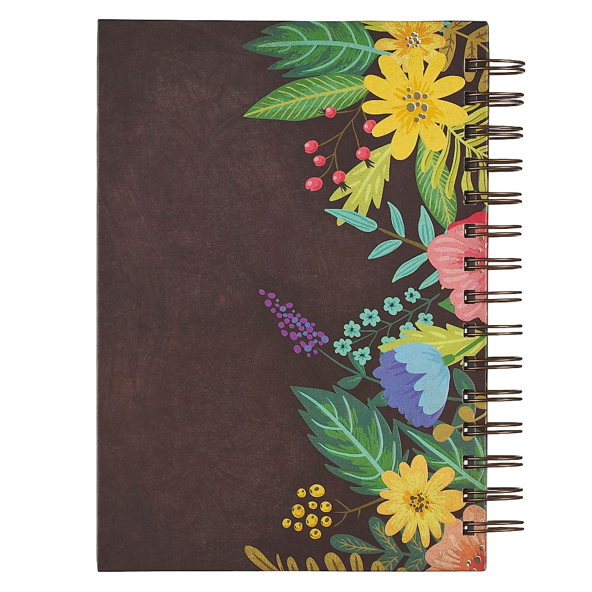 Christian Art Gifts Journal w/Scripture With God All Things Are Possible Mathew 19:26 Bible Verse Floral 192 Ruled Pages, Large Hardcover Notebook, Wire Bound