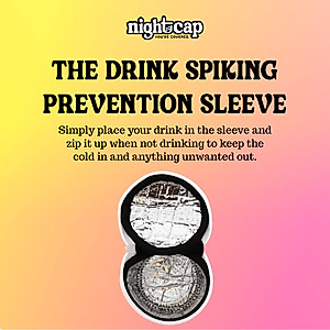 Nightcap Beer Can Cooler with Zippered Cover, Black - The Reusable, Insulated Can Cooler Sleeve Keeps Drinks Cold and Unwanted Particles Out - Easy to Hold Can Coozie Fits Most 12 oz Can Beverages