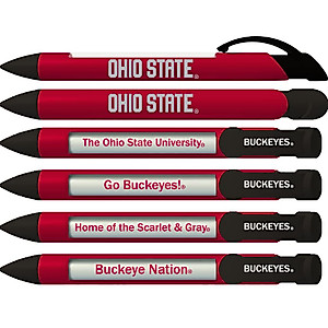 Greeting Pen Ohio State University Buckeyes Rotating Message Pens - 4 Pack (8043) Officially Licensed Collegiate Product