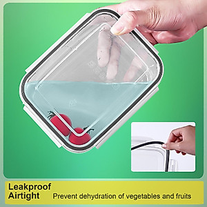 4 PCS Fruit Storage Containers for Fridge with Removable Colander,Airtight Leakproof Food Storage Container,Dishwasher Safe Produce Saver Container for Refrigerator,Keep Fruits Vegetables Fresh Longer