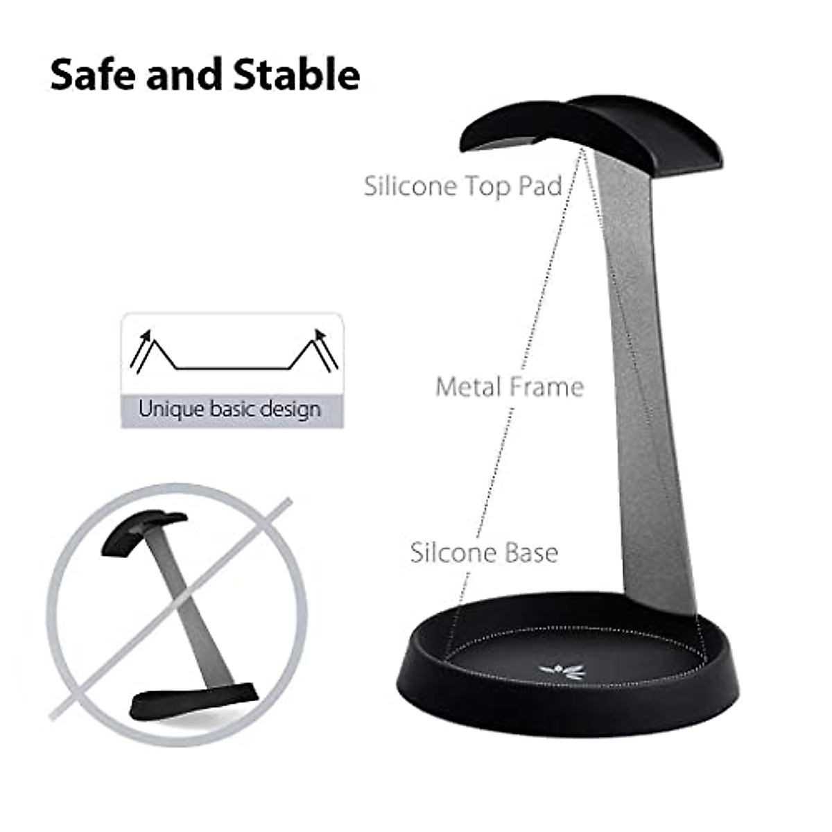 Avantree HT4189 & HS102, Bundle - Wireless Over-Ear Headphones for TV with Bluetooth Transmitter, No Audio Delay, Plug n Play & Metal Headphone Stand Hanger wih Cable Storage Tray, Soft Silicone Skin