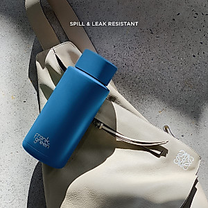 frank green Ceramic Reusable Bottle with Straw Lid, 34oz Capacity (Midnight)