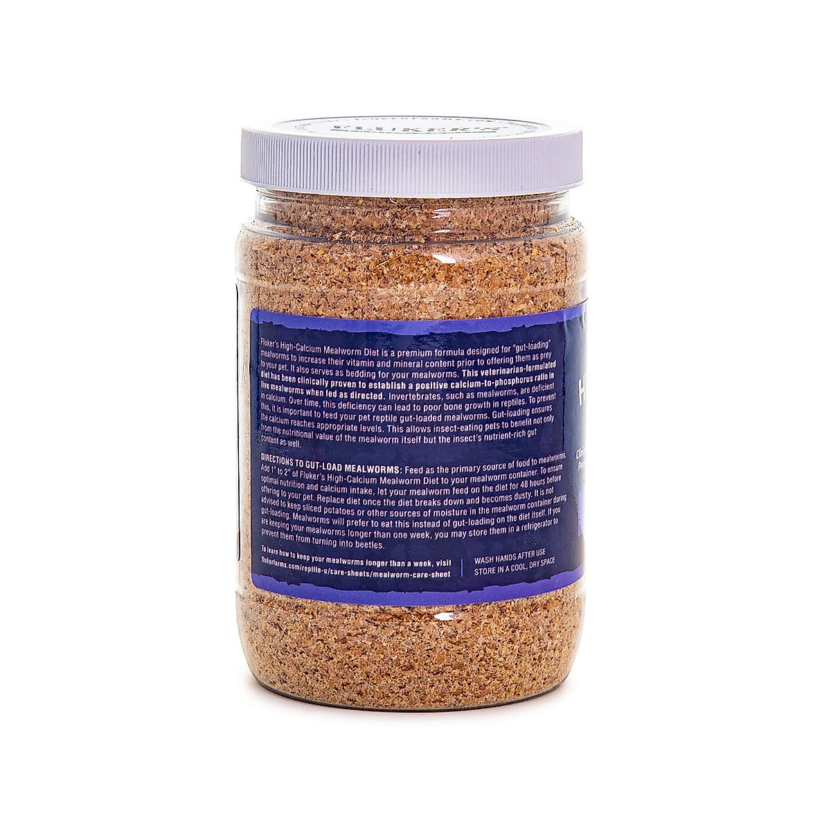 Fluker's High Calcium Mealworm Diet, Can Be Used as a Gut-Loading Food or Bedding, 12 oz