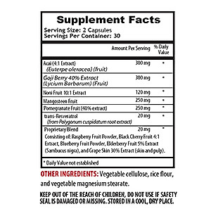 antioxidant multivitamin - ANTIOXIDANT MEGA COMPLEX 1440 MG - Resveratrol complex, Acai berry pills, Trans-resveratrol, Goji berry pills, Pomegranate extract capsules, Mangosteen - 2B 120 Capsules