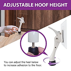 Door Stopper with Adhesive Bracket Stickers, No Drilling or Tools Needed, Available for All Doors, Door Holder, Heavy Door Stop, KickDown Door Stoppers, Bottom of Door by HASHI (White/Bracket)