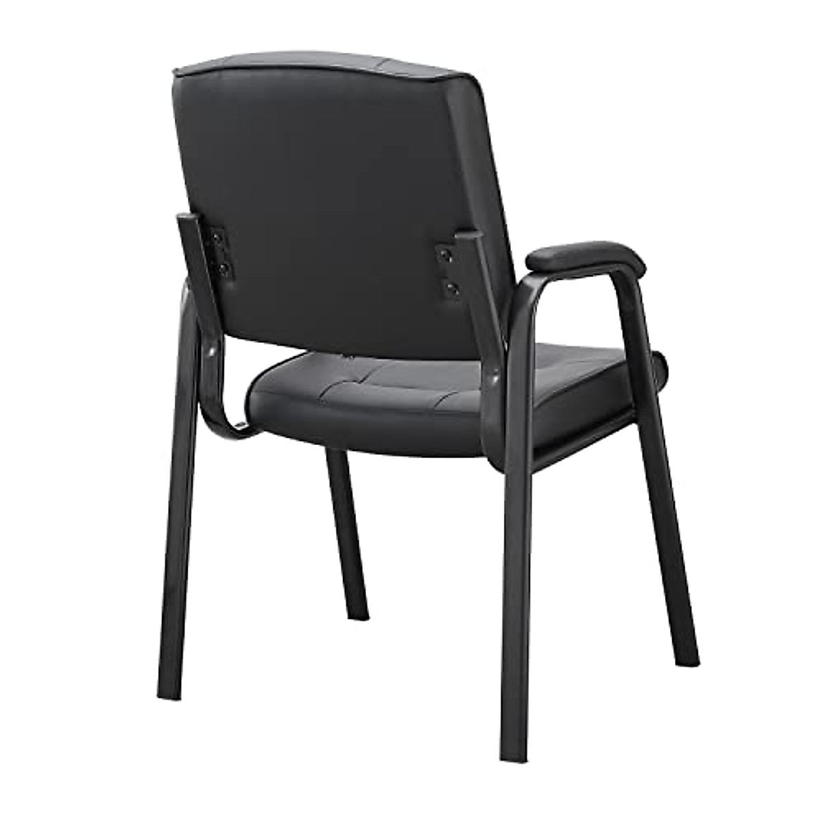 Naomi Home Waiting Room Chair Set of 2, Heavy Duty Leather Executive Waiting Room Chairs, Lobby Reception Chairs with Padded Arm Rest, Guest Chairs Set of 2 - Black