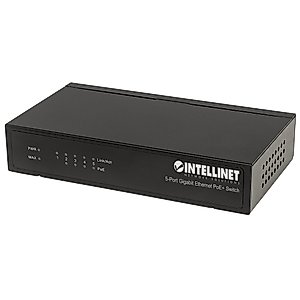 Intellinet 5-Port Gigabit Ethernet Poe+ Switch - 60W Power Budget, Power Output up to 30W Per Port, Unmanaged, Metal Case, Fanless - for Computer Networking Hub, Desktop, 3 Yr Mfg Warranty – 561228