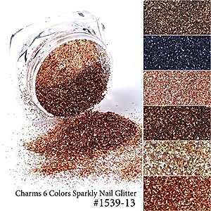 6 Box/Set Nail Glitter Powder Nail Glitter Gold Nail Glitter Set Nail Decoration Finger Nails Set with