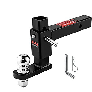 OPENROAD Adjustable Trailer Hitch Ball Mount Fits 2-Inch Receiver, 2’’ Ball 6000LBS, 6 1/4" Drop/ 7 1/2" Rise Drop Hitch, Tow Hitch for Heavy Duty Truck with Stainless Steel Pins