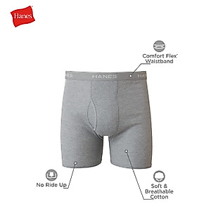 Hanes Men Hanes Boxer Briefs, Cool Dri Moisture-Wicking Underwear, Cotton No-Ride-up for Men, Multi-Packs Available