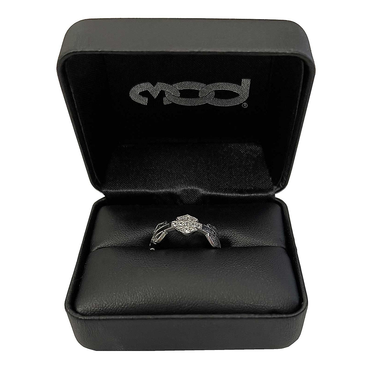 Harley-Davidson Women's Ring, Multi Bar & Shield Logo Band, Silver HDR0227 (10)