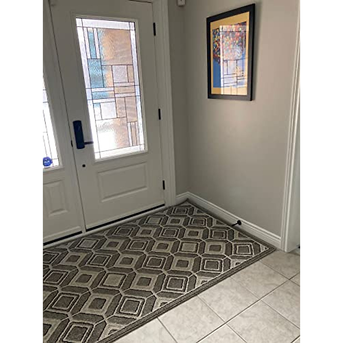 Door Stop, 5 Inch Long Door Stopper, Black Wall Mount Doorstops Stainless Steel Solid Rigid, No Odor Rubber Tip, Heavy Duty Rubber Door Stop Brushed Satin Door Holder Wall Protector