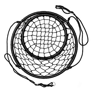 JumpOff Jo - Premium Round Web Swing Chair - 35" Diameter Indoor & Outdoor Saucer Swing for Kids & Adults, Heavy-Duty 300 lbs Capacity Hammock Chair Swing Easy Installation - Black