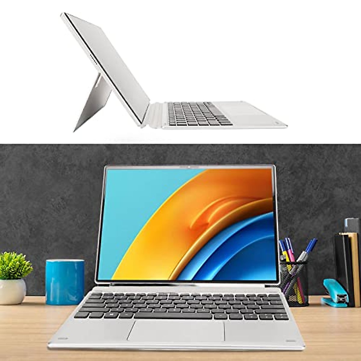 Zunate Laptop for Windows 11, 2 in 1 12.3in Touch Screen 2880x1920 IPS Display,with Magnetic Keyboard, for Intel J4125 2.00GHz, LPDDR4 12GB and 256GB SSD, Ultra Slim,Webcam,WiFi,BT