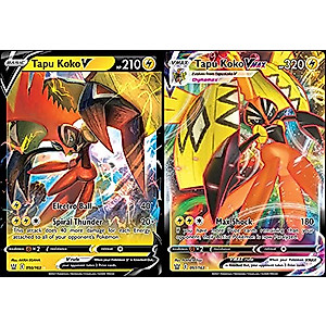Tapu Koko V & Vmax Ultra Rare Card Set - 050/163 & 051/163 - Battle Styles Sword & Shield