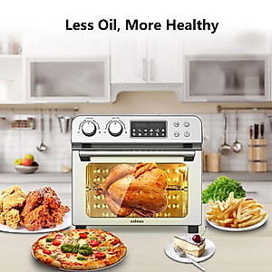 10-in-1 Convection Oven, CUSIMAX 24 Quart Large Air Fryer Toaster Oven, Countertop Oven with Rotisserie and Dehydrator, 6 Accessories & Recipes, Digital Controls, 1700W