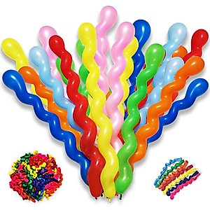 Elecrainbow 100 Count 42 Inches Thickened Assorted Spiral Balloons,Long Colorful Balloons for Birthday Wedding Anniversary Graduation Party Decorations