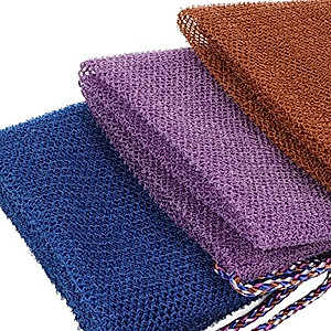 Back Scrubber Back, 3Pcs Exfoliating Back Scrubber Nylon Extended Deep Cleaning Skin Massages Body Scrubber towel for Shower Loofah Scrubber Strap Bath Accessories