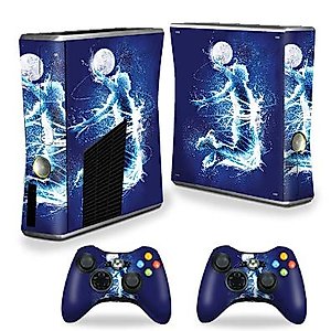 MightySkins Skin Compatible with Xbox 360 S Console - Jump to The Moon | Protective, Durable, and Unique Vinyl Decal wrap Cover | Easy to Apply, Remove, and Change Styles | Made in The USA