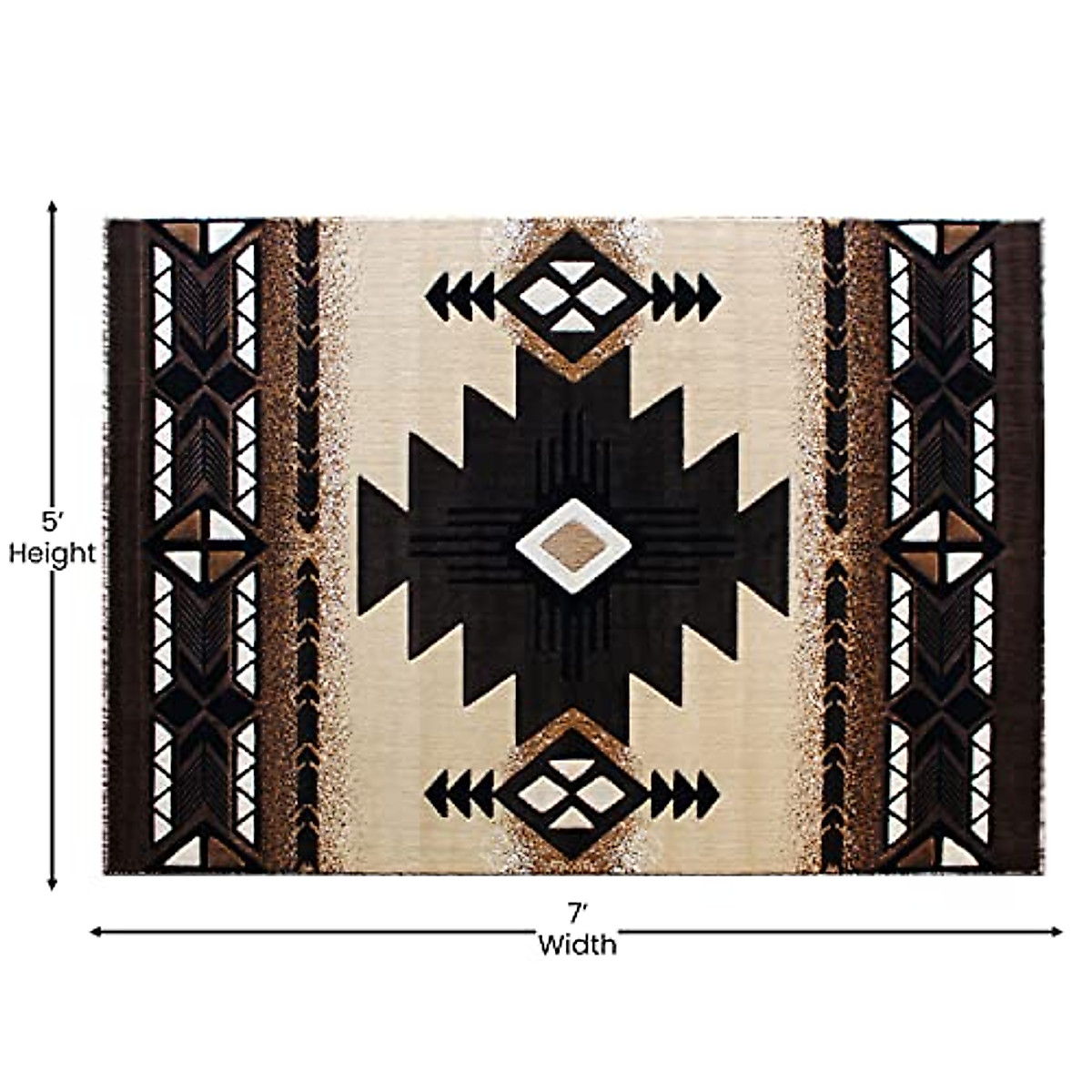 South West Native American Area Rug 5 Feet X 7 Feet Berber Design C318