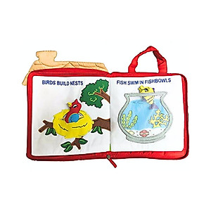 Pockets of Learning Personalized Right at Home Quiet Book Animal Learning Activity Busy Book for Toddlers and Children | Educational and Engaging Soft Fabric Travel Toy Companion