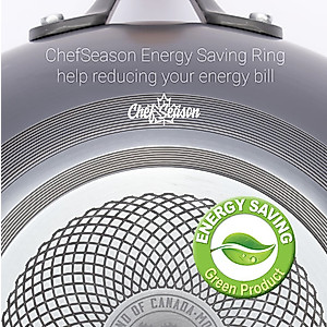 ChefSeason Carbon Steel Wok, 12.6" Round Bottom Wok Pan for Stir-Frying, Large Uncoated Nonstick Chinese Wok, Pre-Seasoned Deep Pow Wok for Gas Cooktops, Free Shopping Bag