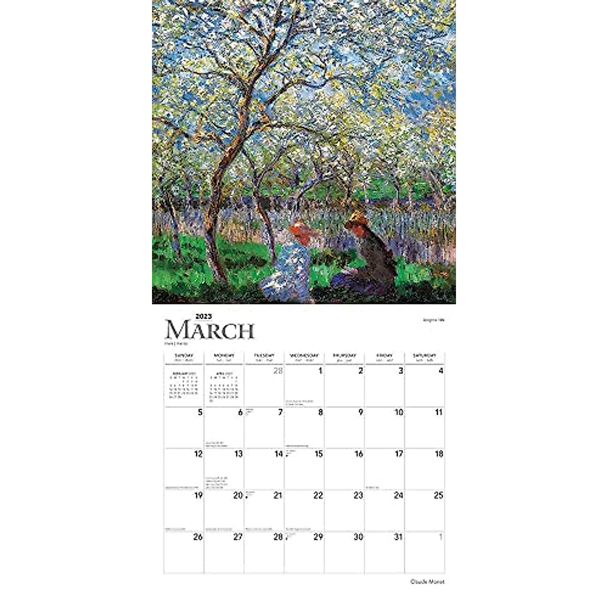 Claude Monet | 2023 12 x 24 Inch Monthly Square Wall Calendar | Foil Stamped Cover | BrownTrout | Impressionism Artist Paintings