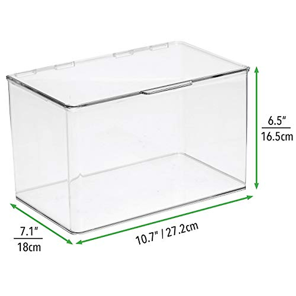mDesign Small Plastic Stackable Lidded Craft Storage Box - Stacking Container Bin Tubs with Labels for Hobby, Crafts, and Organizing Art Supplies - 2 Bins + 32 Printed Labels - Clear