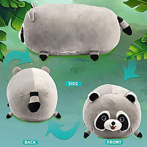 Cuteoy 17.7" Raccoon Stuffed Animal Plush Pillow Soft Comfortable Plushies Large Throw Body Pillow Sleeping Plush Toy for Girls Boys Birthday