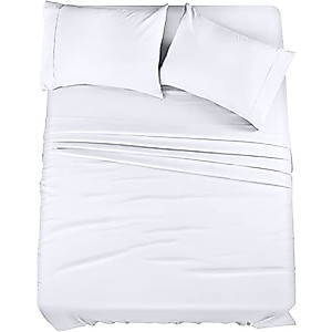 Utopia Bedding Queen Bed Sheets Set - 4 Piece Bedding - Brushed Microfiber - Shrinkage and Fade Resistant - Easy Care (Queen, White)