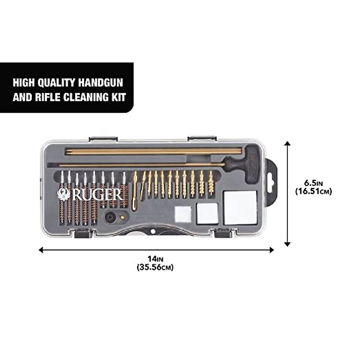 Allen Company Ruger Handgun Cleaning Kit with Case - Pistol Cleaner - 15-Piece - Gun Accessories for Men and Women - Grey