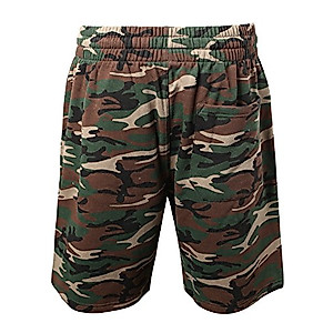 PROGO USA Men’s Shorts – Classic Fleece Workout Shorts - Men Shorts Casual with Elastic Waist (Forest Camo, XXX-Large) …
