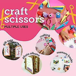 Incraftables 6pcs Decorative Pattern Edge Craft Scissors 10pcs Small Paper Hole Punch Shapes 10pcs Colorful Papers. Best for Fun DIY Scrapbooking Crafting Projects for Kids Adults.