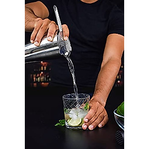 TheBarsentials Cocktail Strainer Set Stainless Steel Bar Tool with Stirring Spoon - Hawthorne Strainer, Julep Strainer, Fine-Mesh Strainer/Sifter