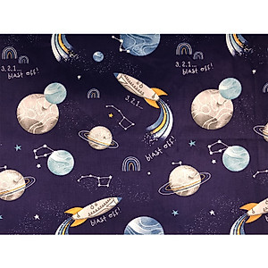 Araniozb Space Quilting Squares,Space fat quarter bundle,Quilting Fabric,Shooting Star Sewing Fabric,Space Cotton Fabric Bundles,Outer Space Quilt Fabric,Space Cotton Fabric 15.6'' x 19.8''(7PCS)