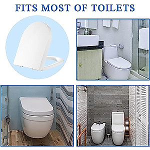 SADALAK Toilet Seat D Shape Soft Close Quick Release Easy Clean Toilet Seat Replacement with Non-Slip Bumpers for Bathroom White