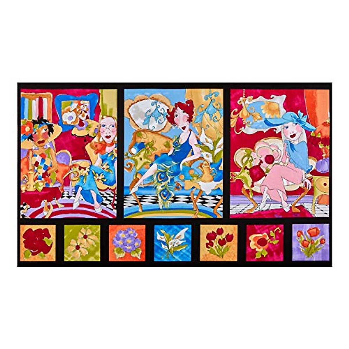 Loralie Designs Sitting Pretty 24in Portrait Panel Multi Quilt Fabric ...