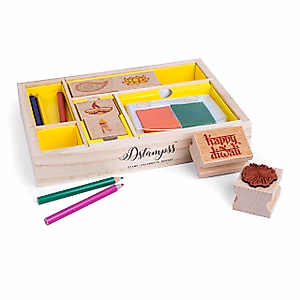 Diwali Wooden Stamp Set – Ideal Gift for Diwali, Arts & Crafts Enthusiasts, and Celebrations - Perfect for Rangoli, DIY Crafts, Card Making & Festive Decorations