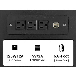 EPHEX Set of 2 End Table with USB Ports & Power Outlets, Black Nightstand with Charging Station, Side Table with Storage Cabinet for Home Office