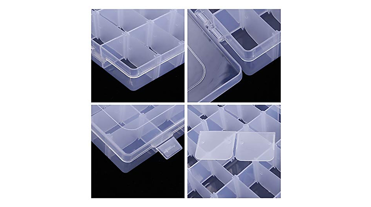 Benbilry 36 Grids Plastic Organizer Box w/Adjustable Dividers