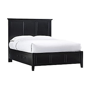 Modus Furniture Solid Wood 2-Side Storage Bed, California King, Paragon - Black