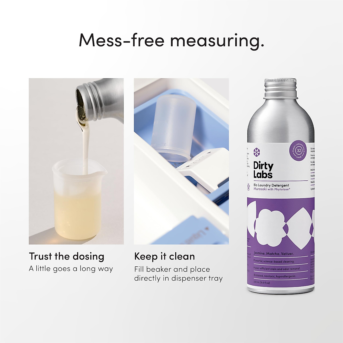 Dirty Labs | Laundry Detergent Scented Kit | Signature & Murasaki | 2x 32 Loads | Hyper-Concentrated | High Efficiency & Standard Machine Washing | Nontoxic, Biodegradable