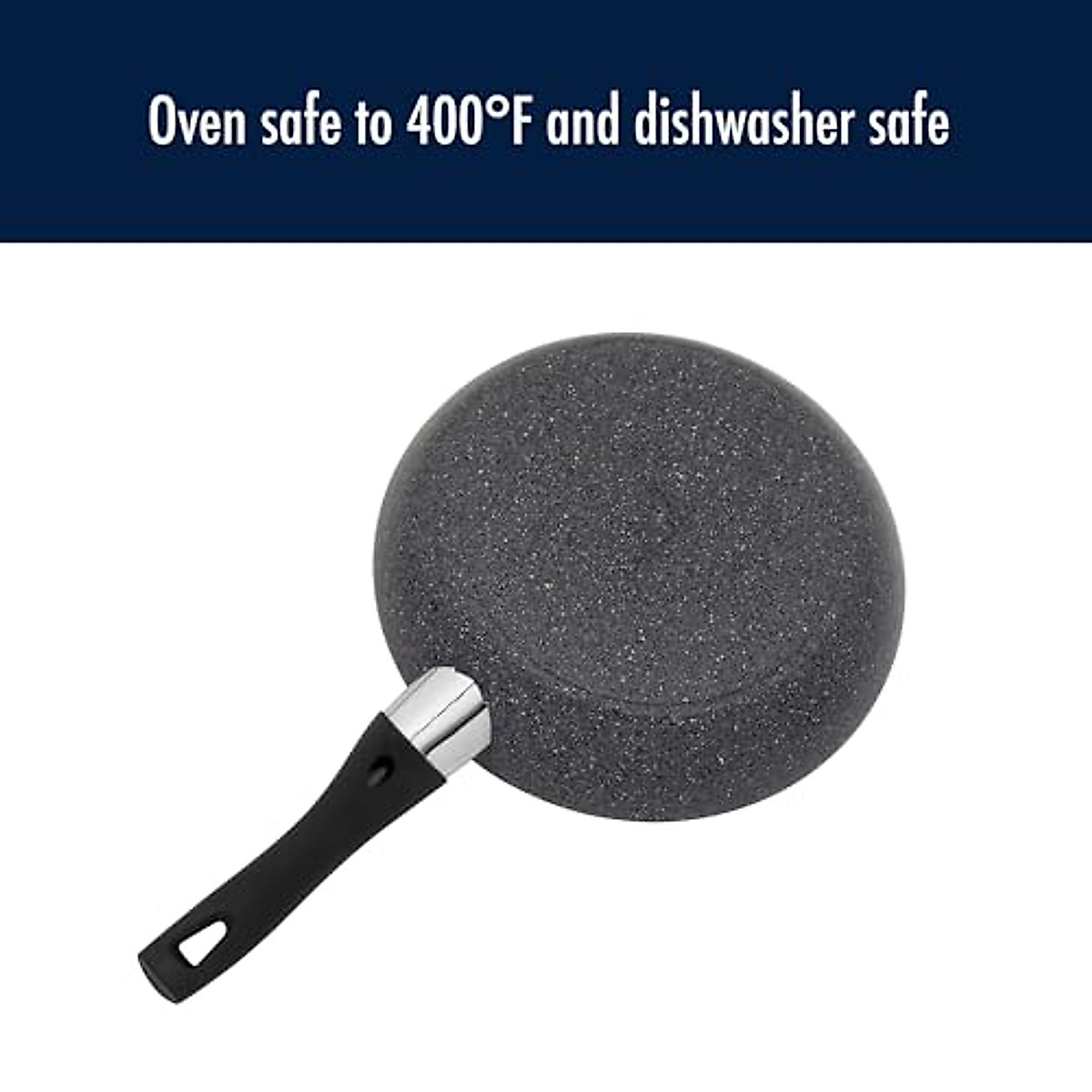 Henckels Everlift 2-Piece Granitium Nonstick Frying Pan Set, 8-inch and 10-inch frying pan, Made in Italy, durable 3-layer granite-hued nonstick coating from recycled materials, Oven safe to 400°F