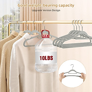 20 Pack of Grey Velvet Non-Slip Suit Hangers with 360°Swivel Hook - Heavy Duty, Space Saving, and Perfect for Adult Clothing.