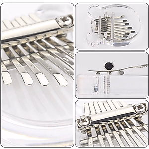 SonicoTech Mini Kalimba Mini Thumb Piano 8 Keys Finger Piano Marimbas Hand Piano Cute Kalimba with Lanyard Keychain Special Lovely Gifts (Crystal bear) Visit Store for Bundle Sales