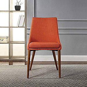 OSP Home Furnishings Palmer Mid-Century Modern Dining Accent Chair 2-Pack, Tangerine