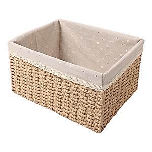 Set of 4 Straw Woven Various Sizes Stackable Bathroom Baskets Organize Home, Bedroom, office