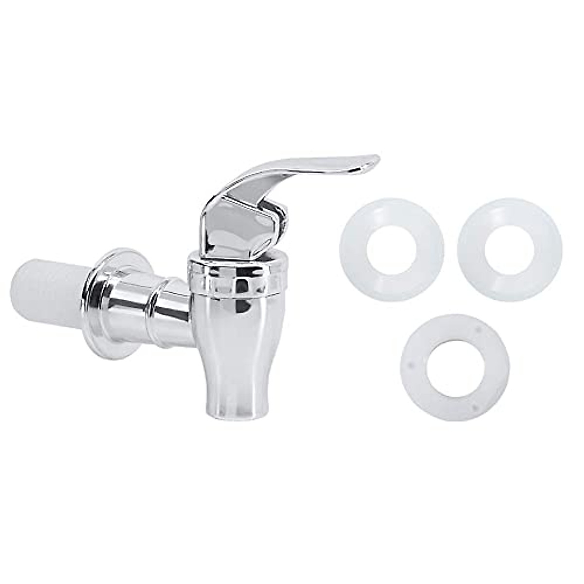 Hgzaccompany Push Style Faucet For Beverage Dispenser Carafe, Beverage Dispenser Replacement Spigot,Lever Pour Spout For Beverage Dispenser (Silver)