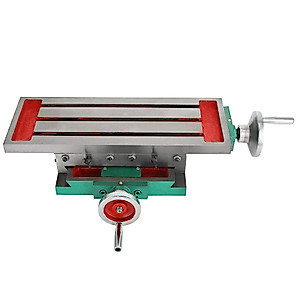 Milling Working Table 17.7 X 6.7 Inch, Compound Milling Machine Work Table 2 Axis 4 Ways Move, Multifunction Milling Working Table Heavy-duty Structure,for Milling and Drilling Machine