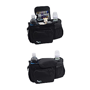 Kool-ala Mama, Universal Stroller Organizer with Insulated Cup Holders, Bonus Bag Hook & Diaper Changing Pad, Stroller Caddy, Detachable Wallet, Fits Bugaboo, Baby Jogger, Britax, Uppababy, Graco